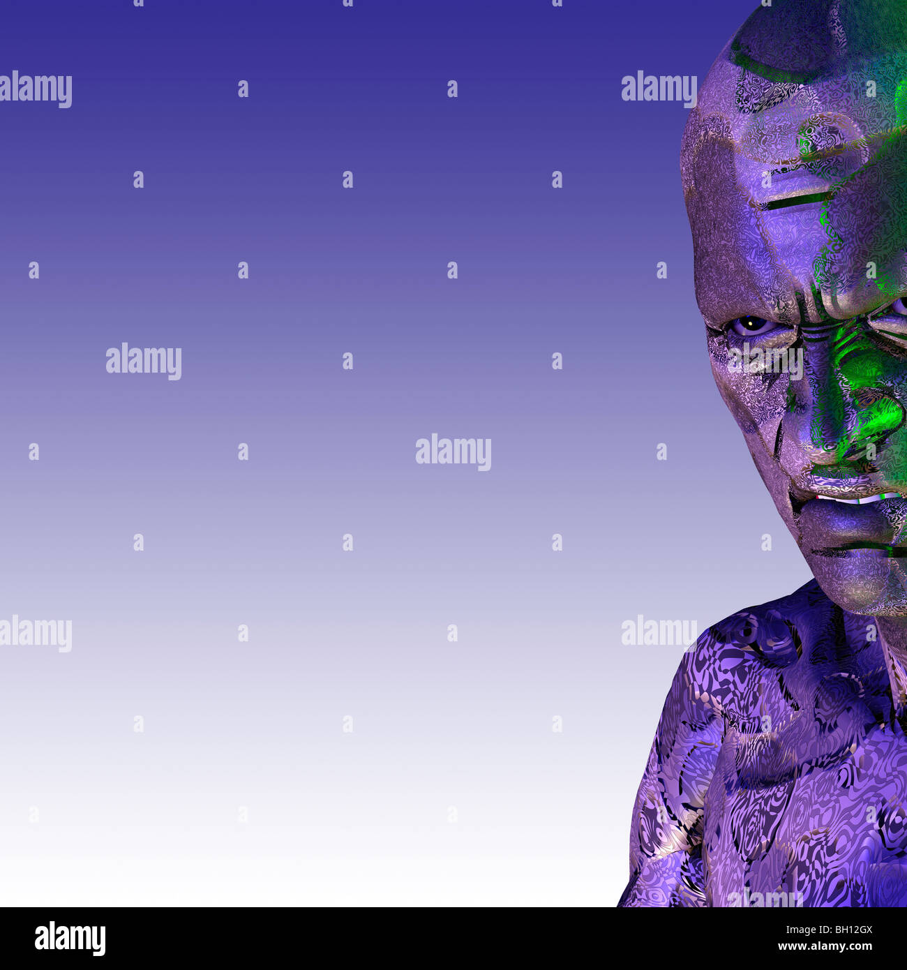 Angry Man Snarling and Staring Ahead Stock Photo - Alamy