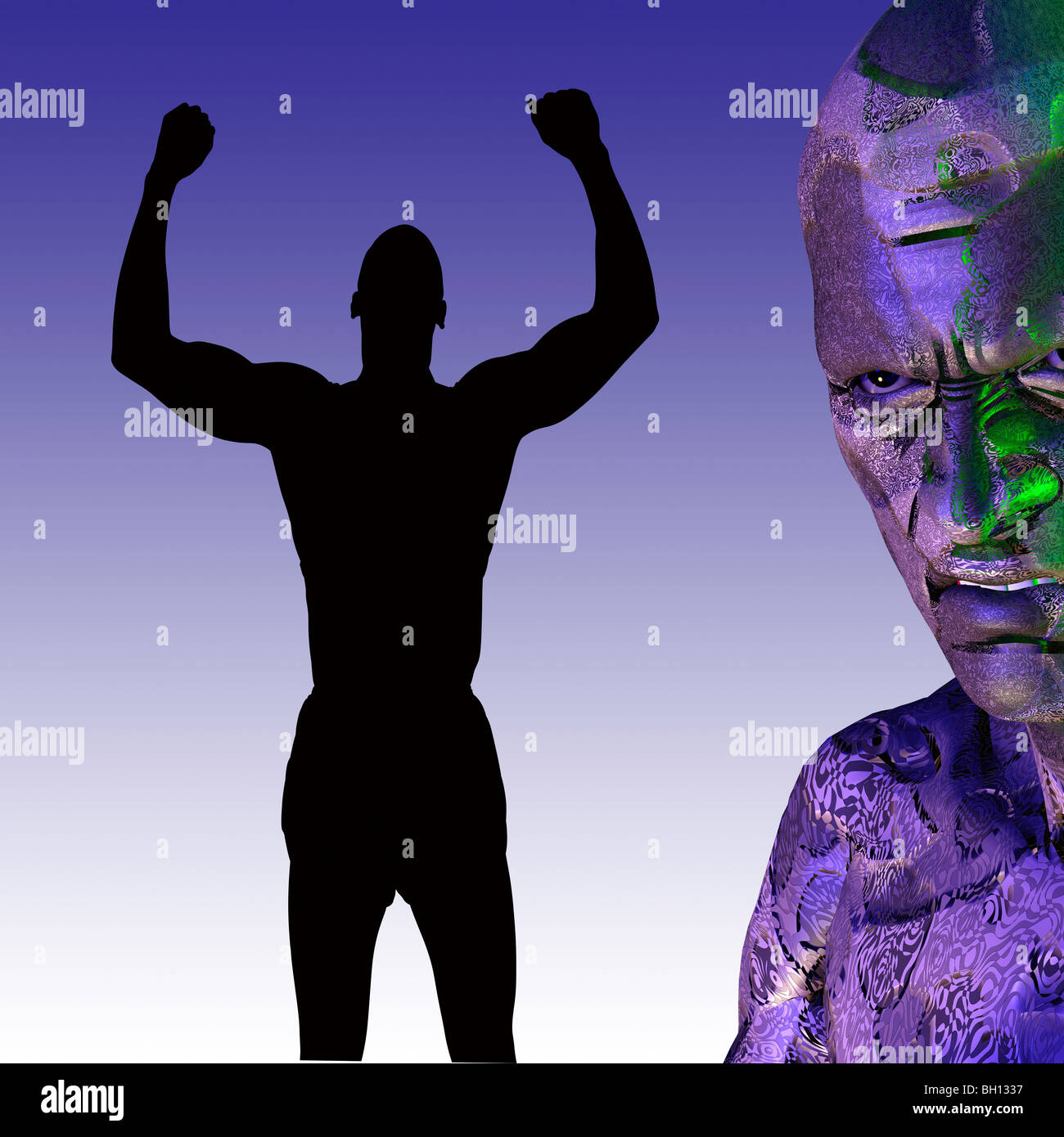 Angry man silhouette figure in hi-res stock photography and images - Alamy