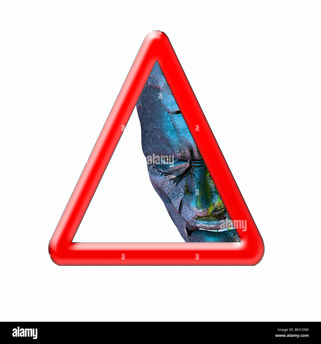 Warning Angry Man! Graphical representation using Road Warning Sign ...