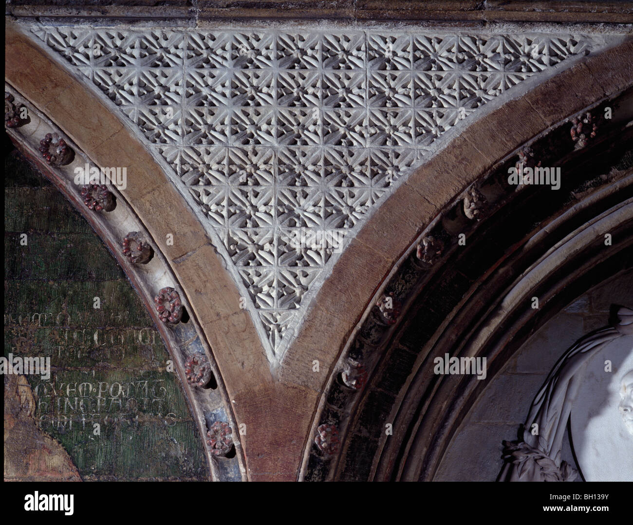 Diaper decoration on spandrels of south wall of south transept ...