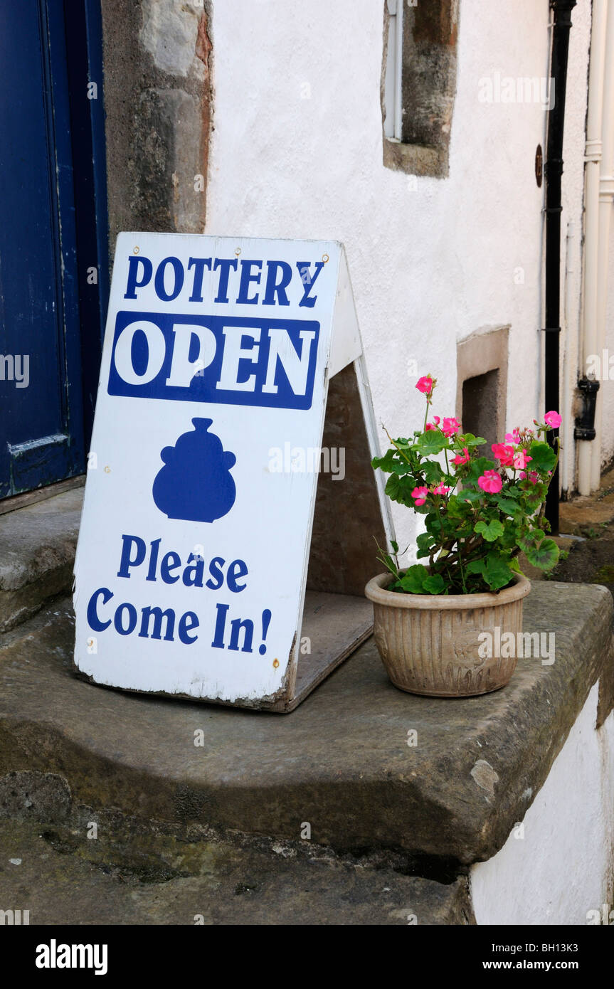 Crail Pottery sign, Fife, Scotland, UK Stock Photo - Alamy