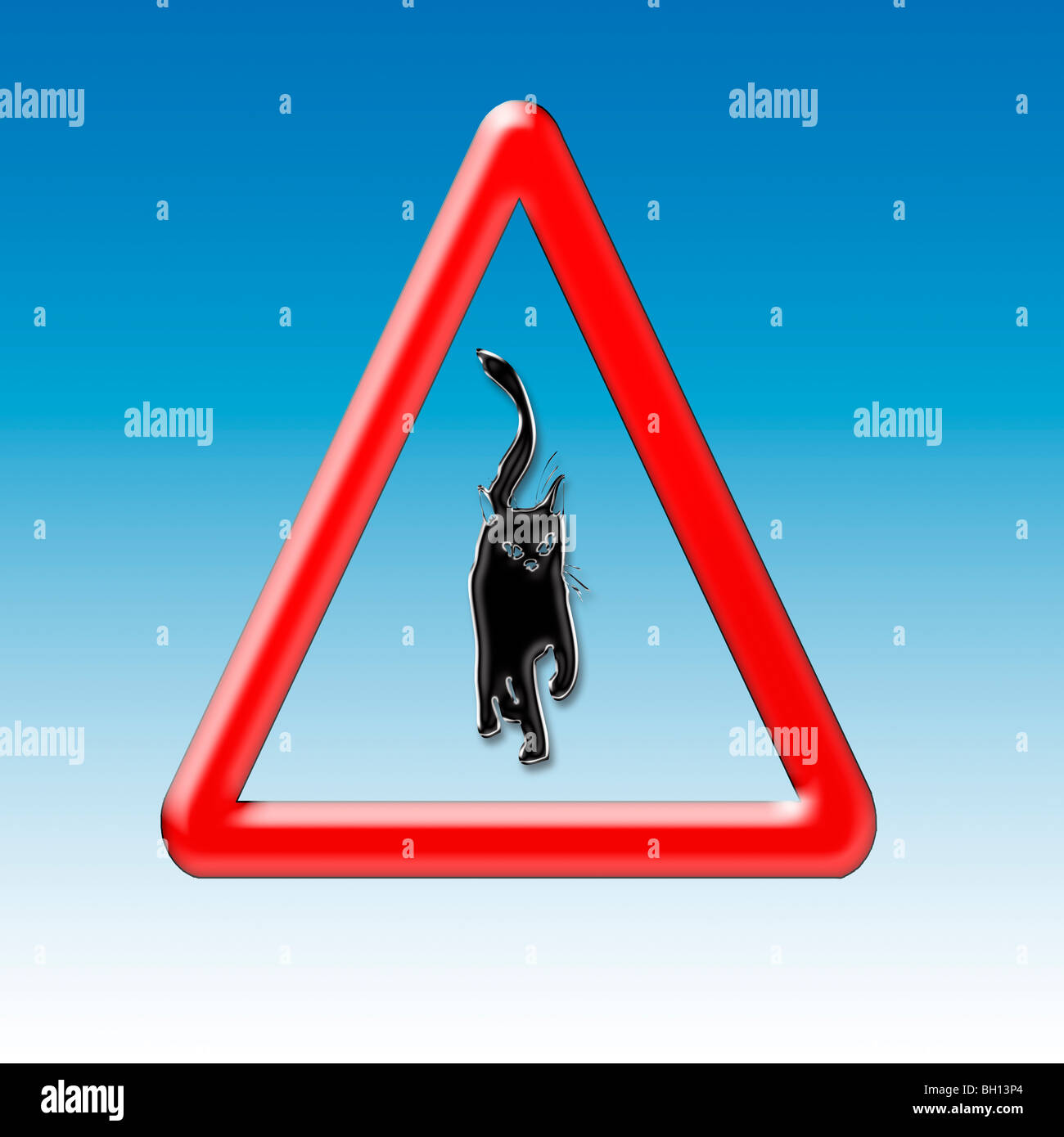 Warning Cats! Graphical representation using Road Warning Sign with ...