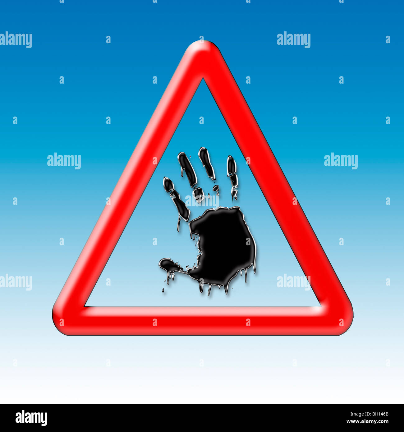Warning Bloody Hand! Graphical representation using Road Warning Sign ...