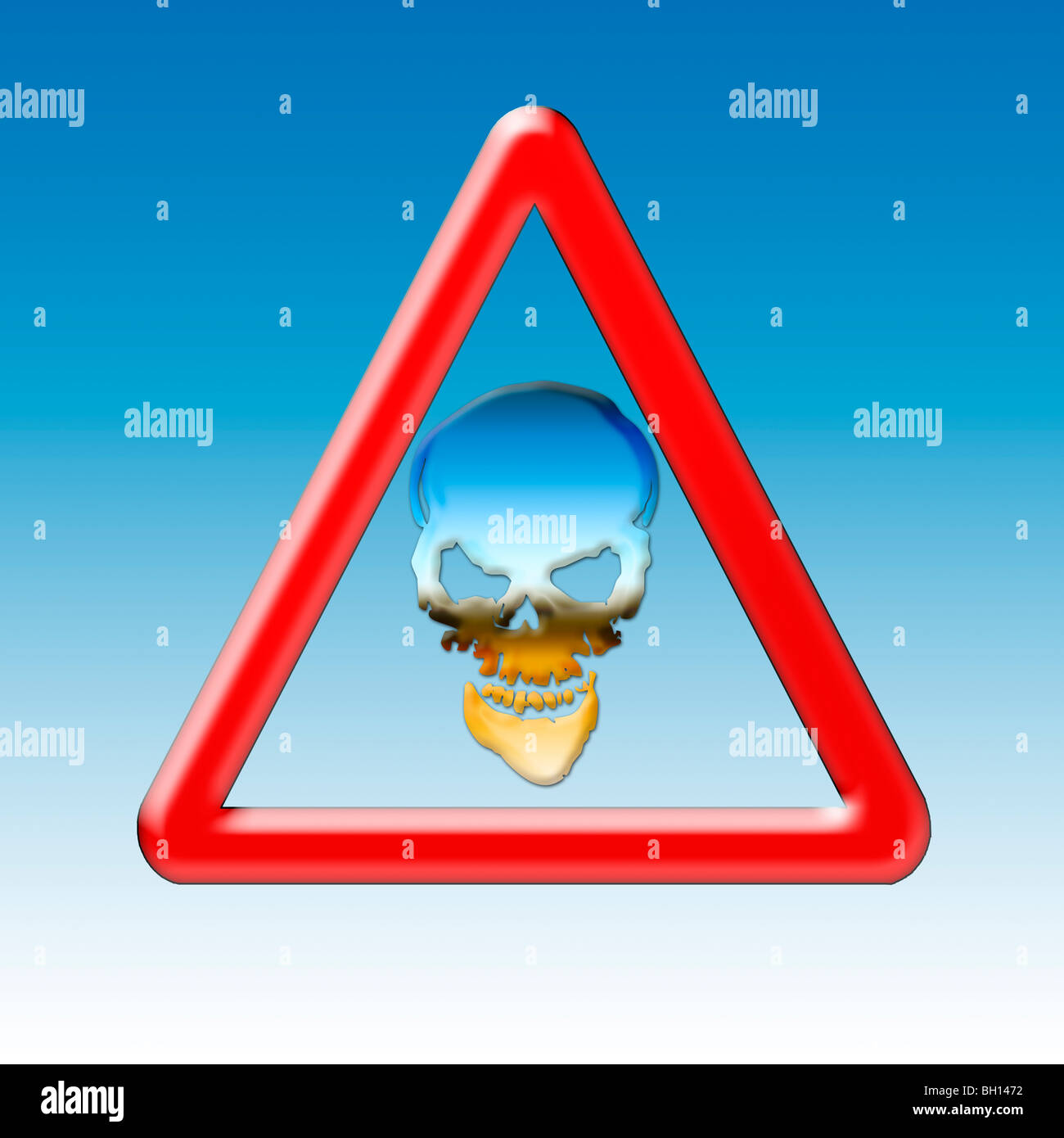 Skull warning skeleton roadsign hi-res stock photography and images - Alamy