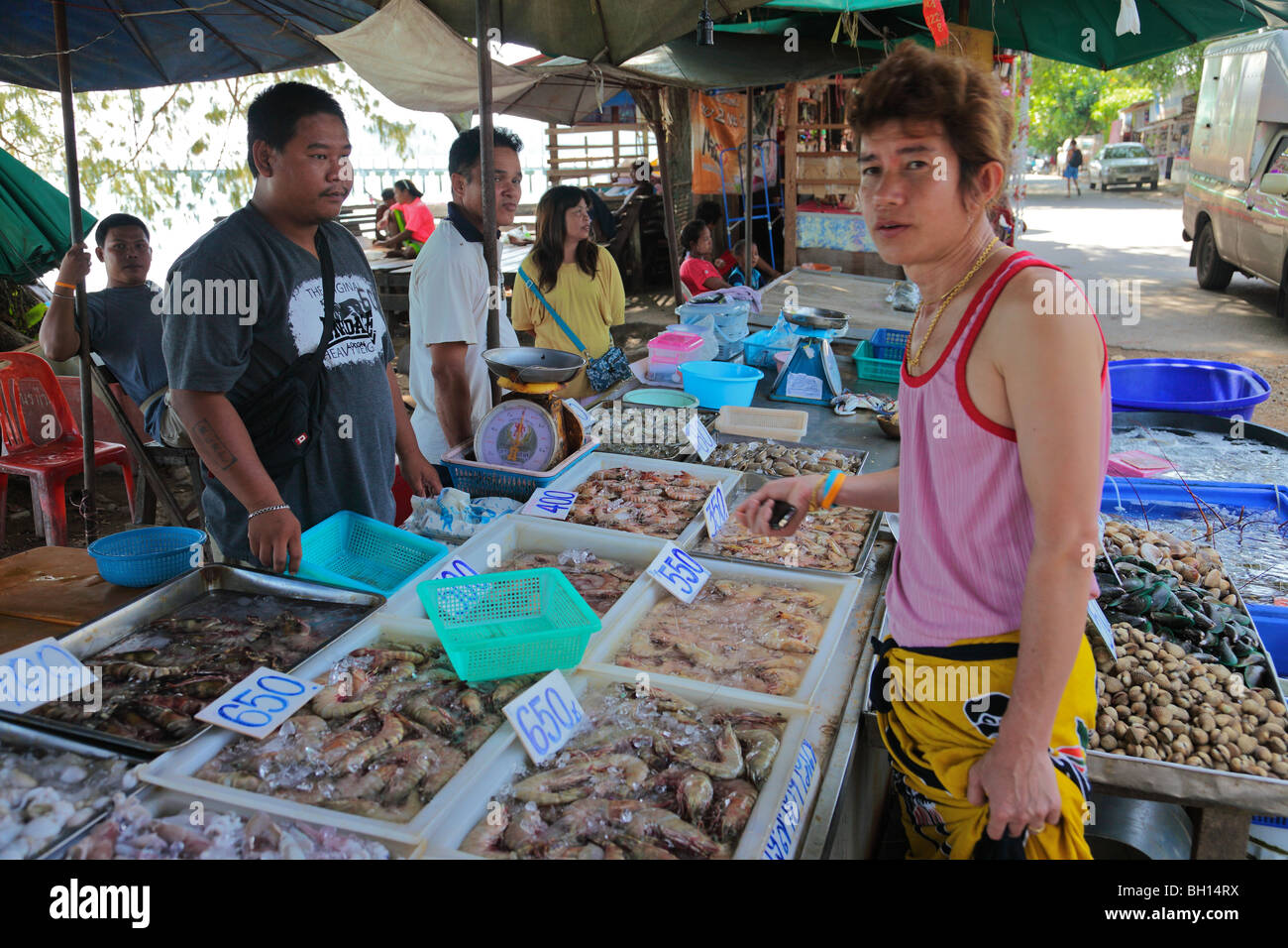 Small fish market, Rawai beach, Phuket Thailand Stock Photo - Alamy