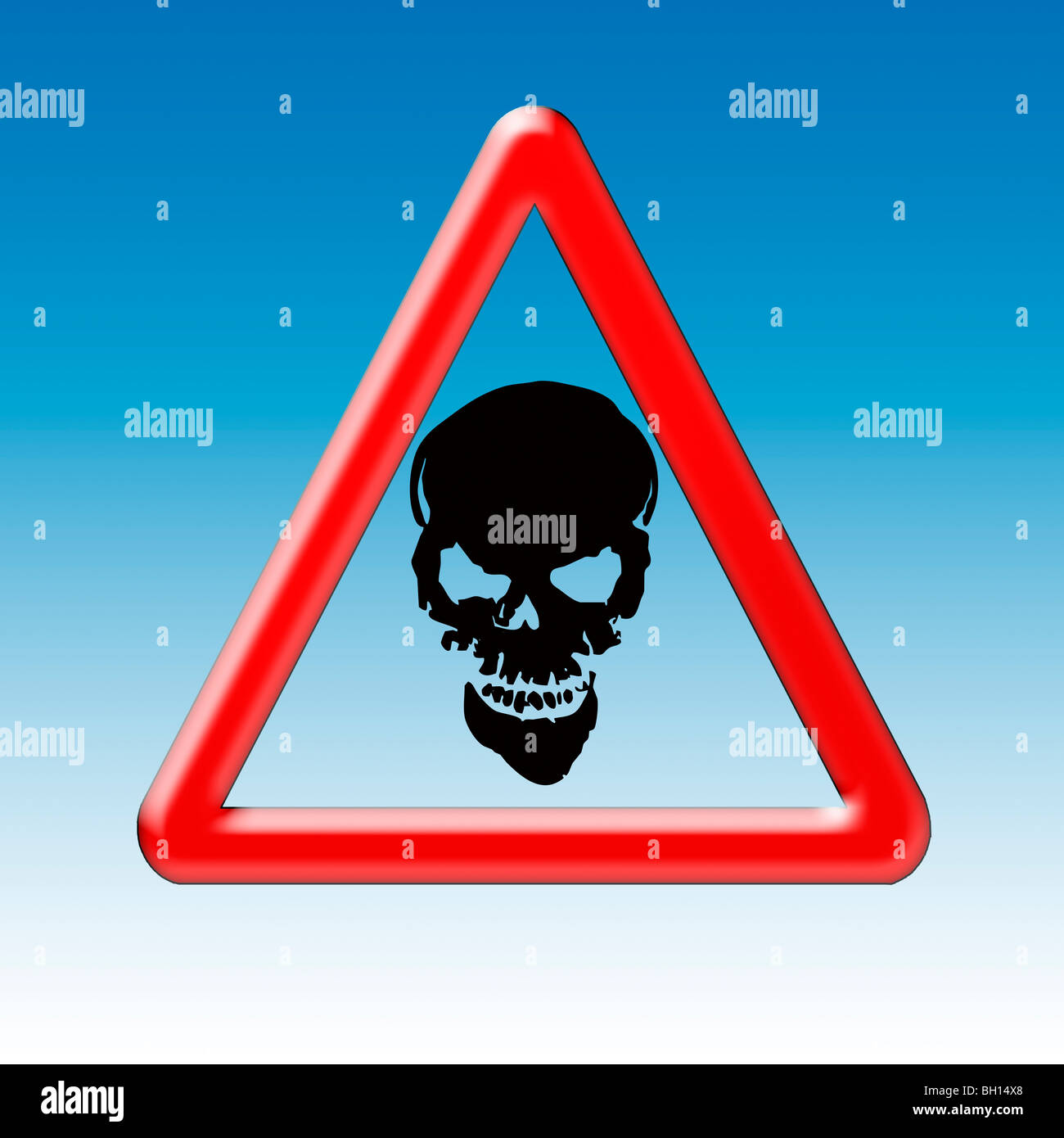 Warning Scull! Graphical representation using Road Warning Sign with a ...