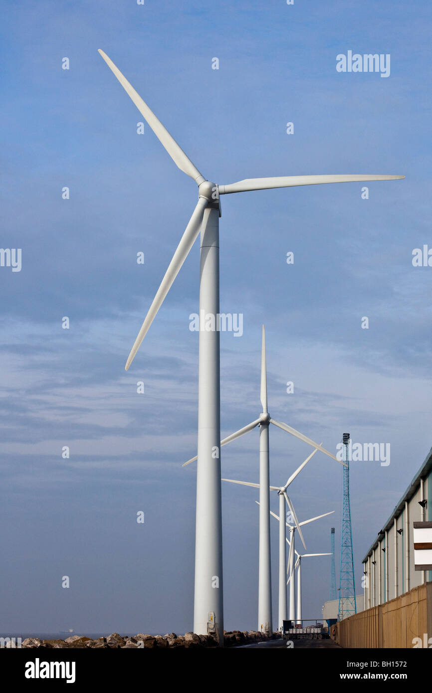 Wind Turbines at the Port of Liverpool, Seaforth Dock, Freeport ...