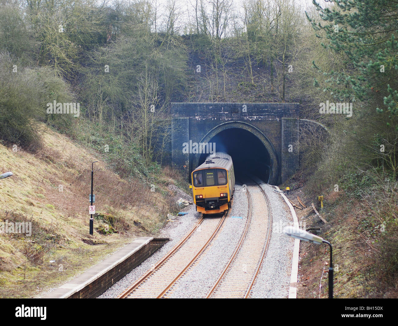 A station on a railway line in the countryside Stock Photo - Alamy
