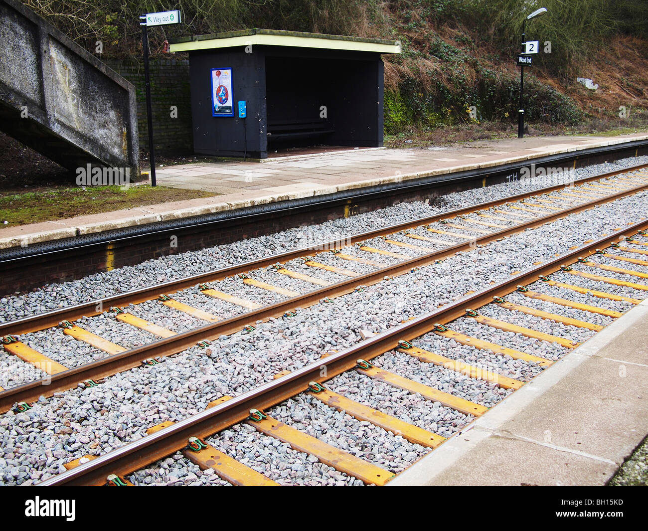 A station on a railway line in the countryside Stock Photo - Alamy