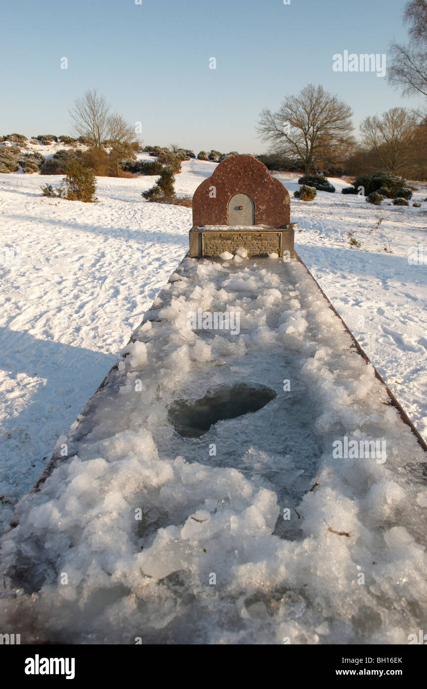 Snow covered cattle trough at Bolton's Bench at Lyndhurst in the New ...
