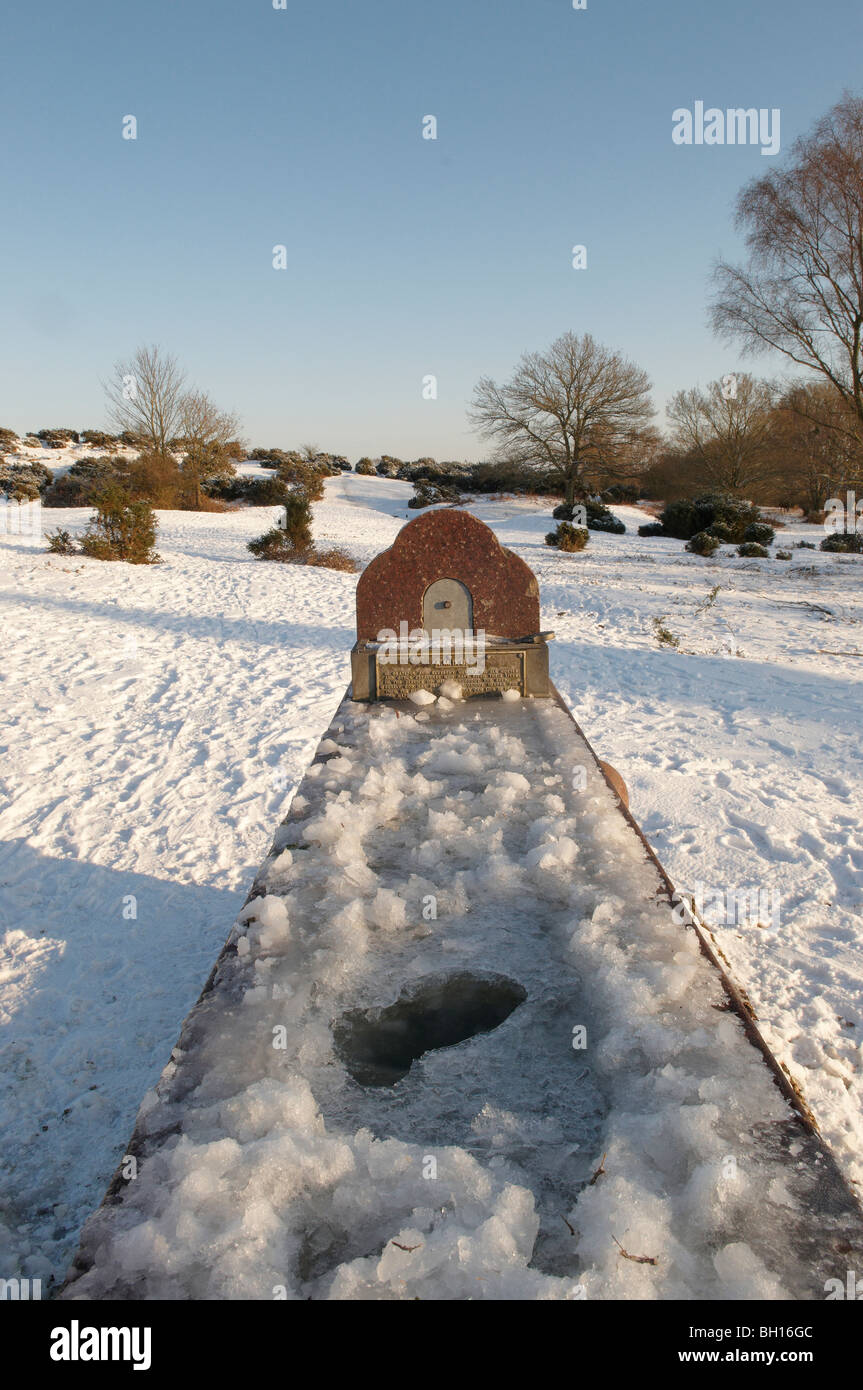 Snow covered cattle trough at Bolton's Bench at Lyndhurst in the New ...