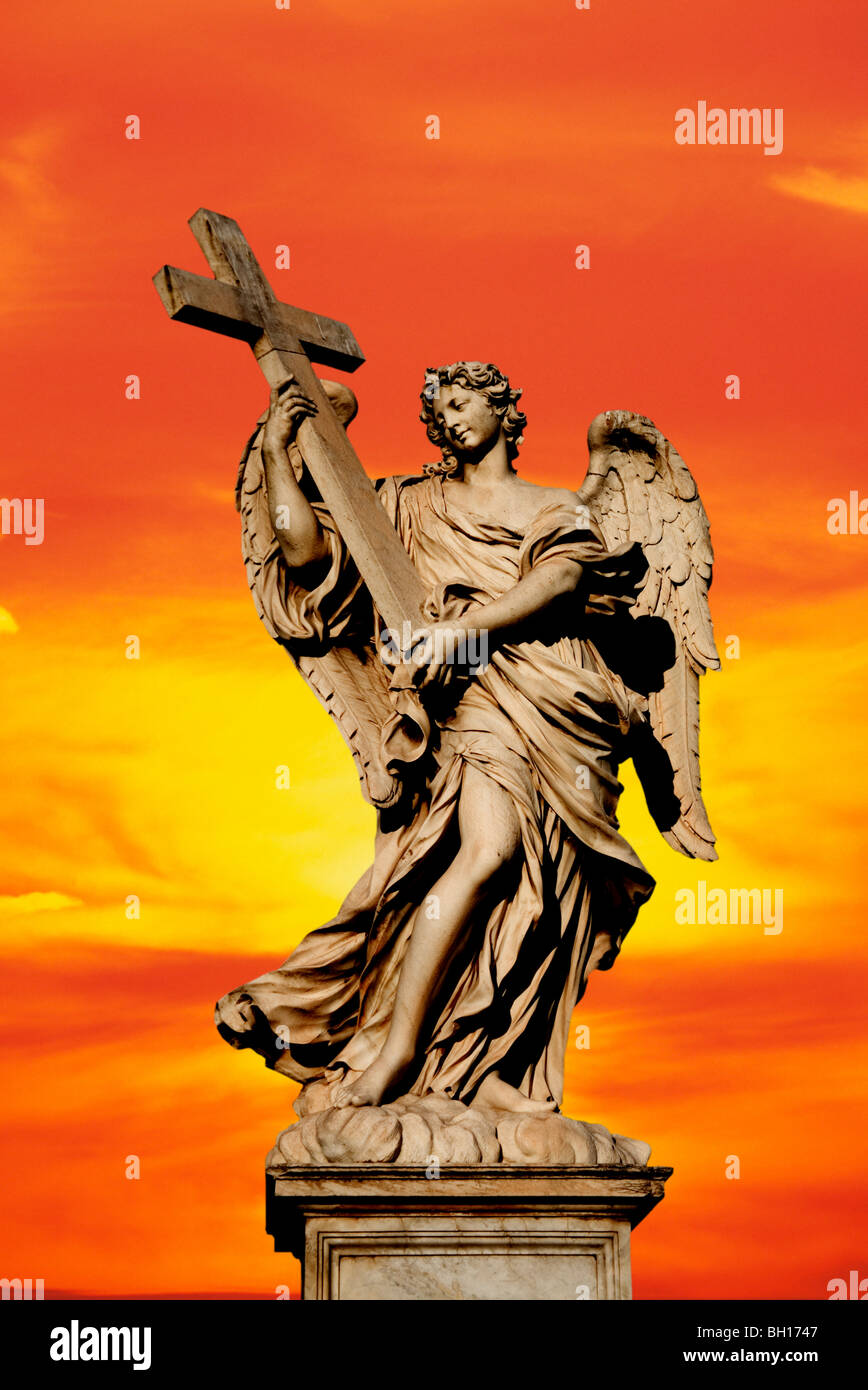Guardian angel statue rome hi-res stock photography and images - Alamy