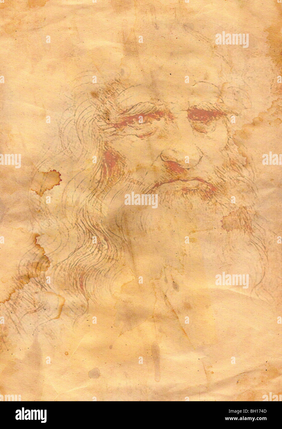 Abstract grunge background a la Leonardo da Vinci Stock Photo - Alamy