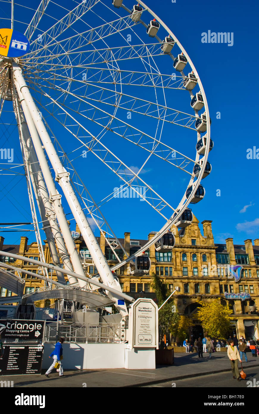 The Wheel of Manchester Cathedral Square Manchester England UK Europe ...