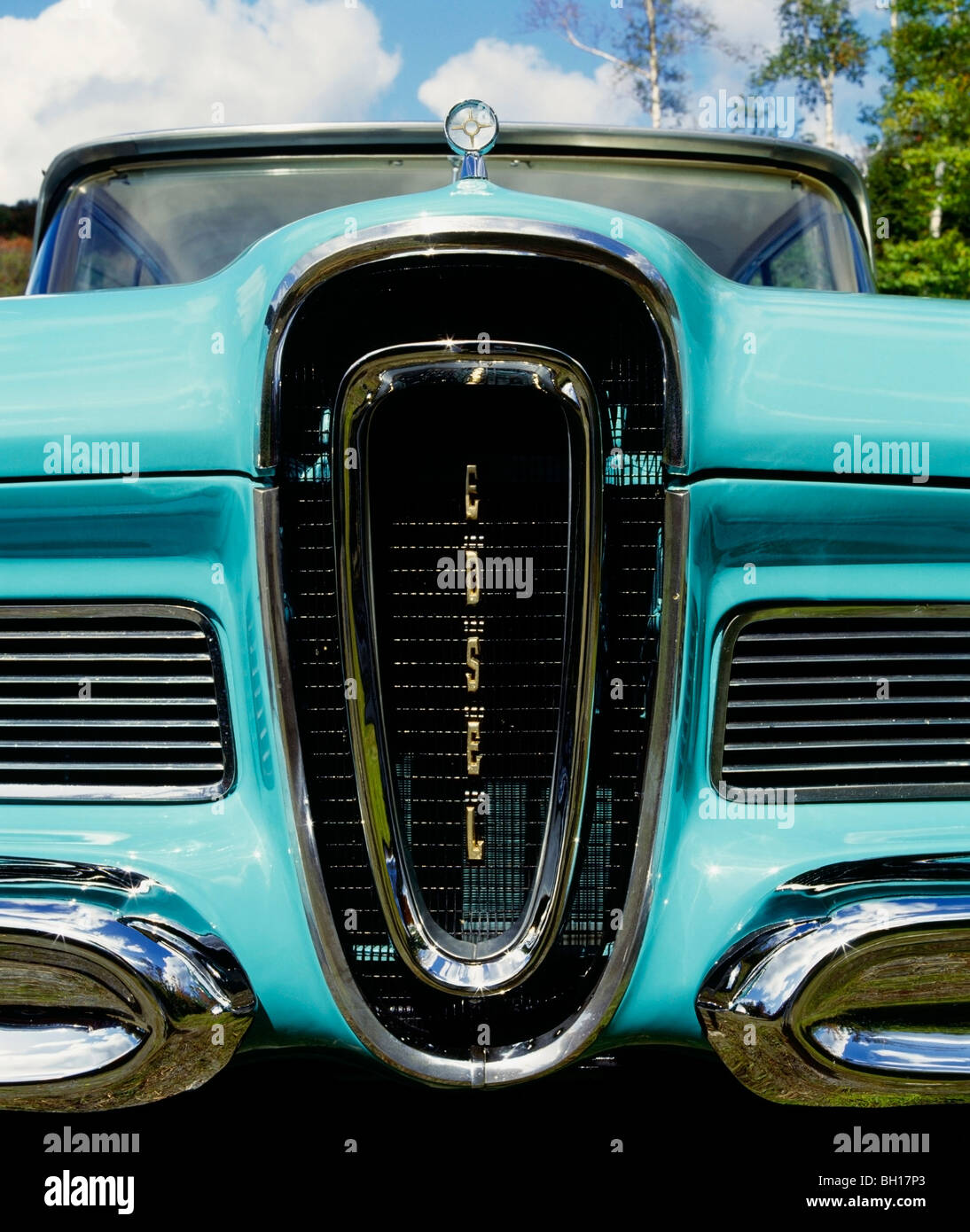 Grille of vintage 1958 Edsel car, Waterloo, Quebec, Canada Stock Photo ...