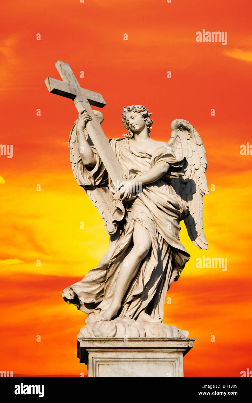 Guardian angel statue rome hi-res stock photography and images - Alamy