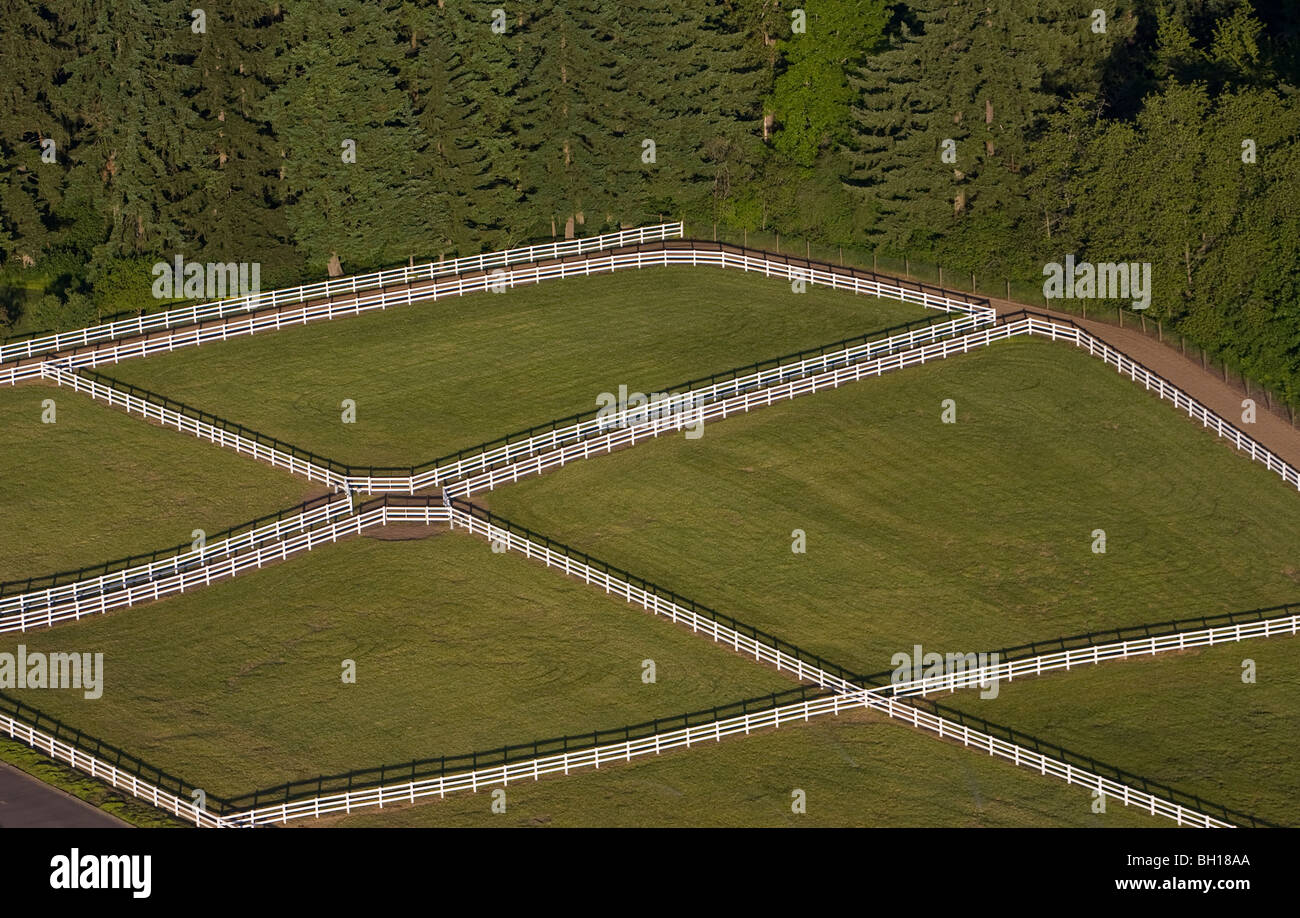 Aerial photo of a horse farm Stock Photo - Alamy