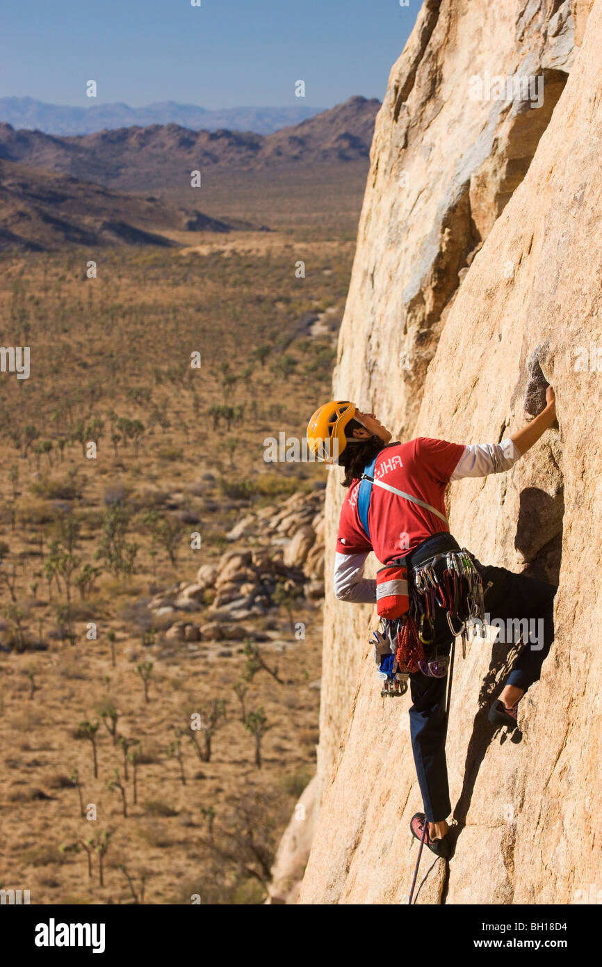 Ernest Sierras rock climbing in Joshua Tree National Park, California ...