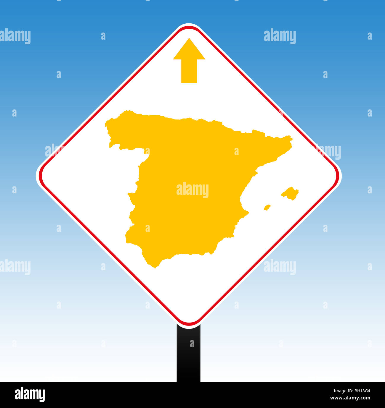 Illustrated map of spain in europe hi-res stock photography and images ...