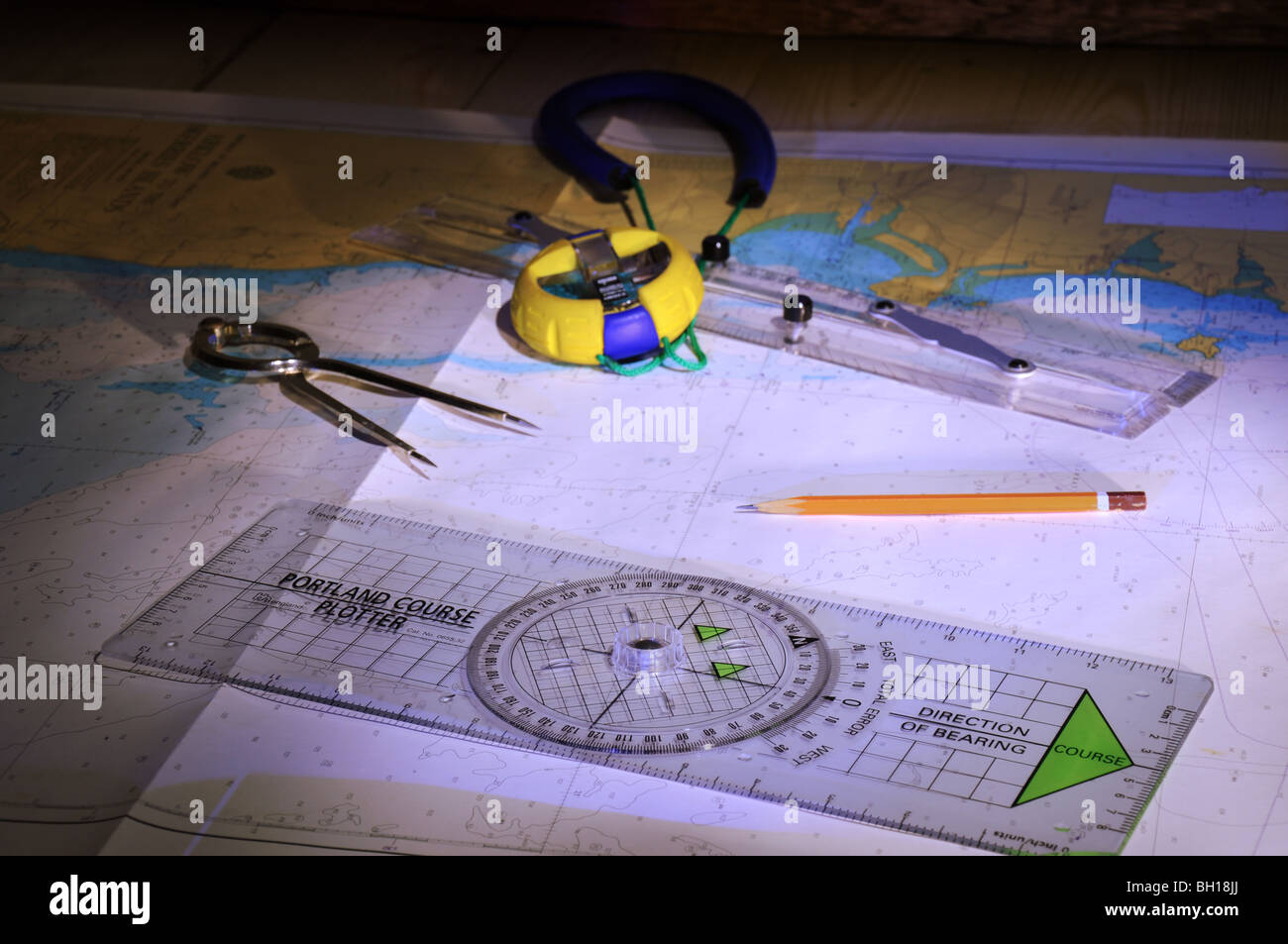 Parallel ruler and map hi-res stock photography and images - Alamy