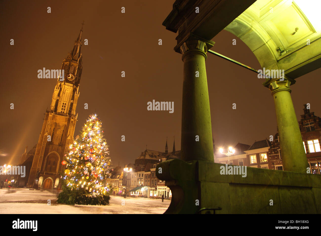 Delft, South Holland, The Netherlands, holland, snow, winter, December ...
