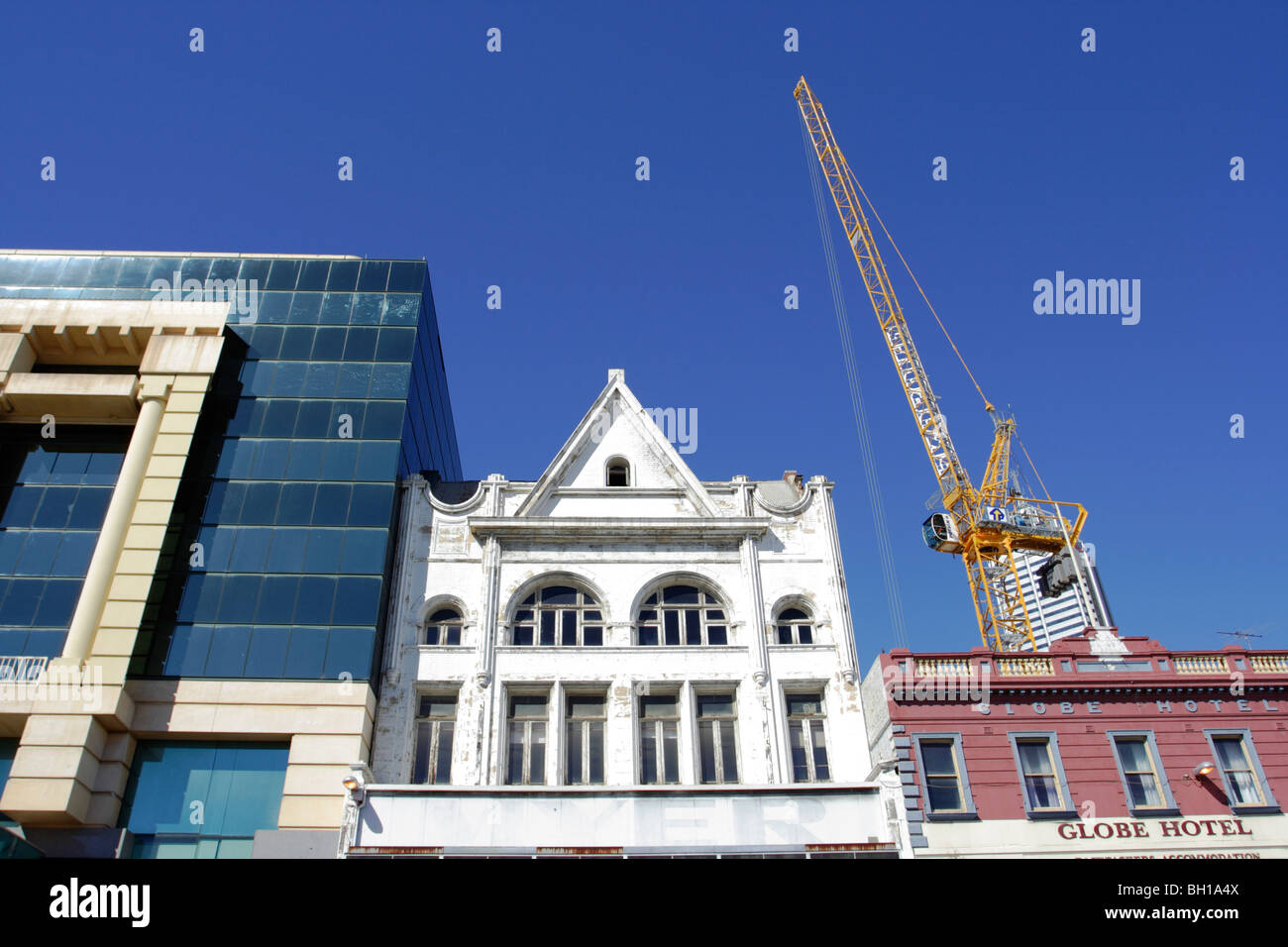 Old and new buildings side by side in Perth city centre, Western ...