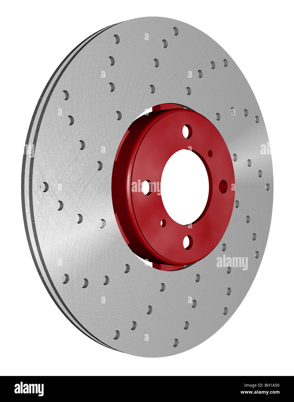 double disc brake rotor separated on white path included Stock Photo ...