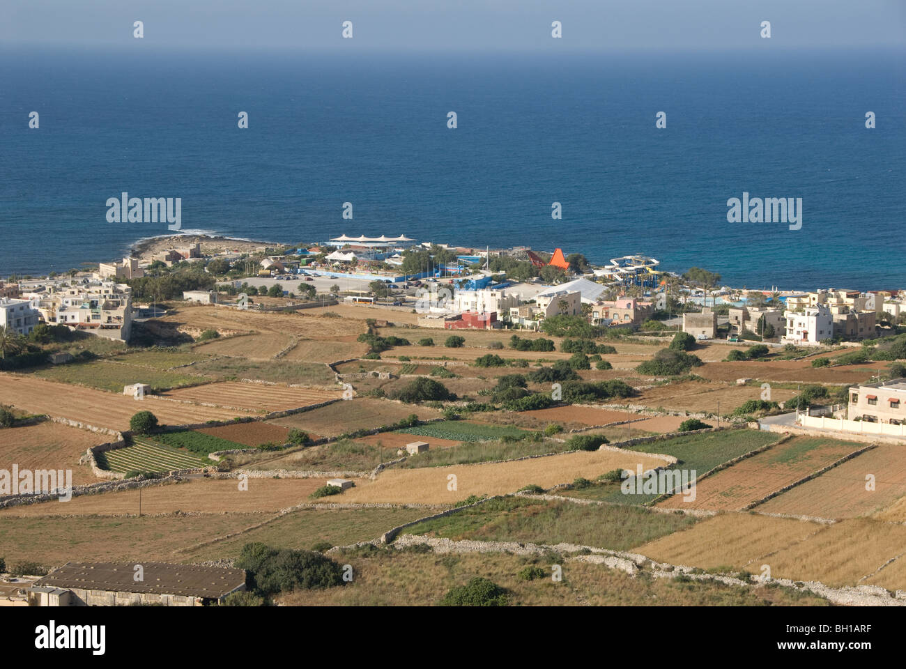 View of fields and coastline on the island of Malta Stock Photo - Alamy