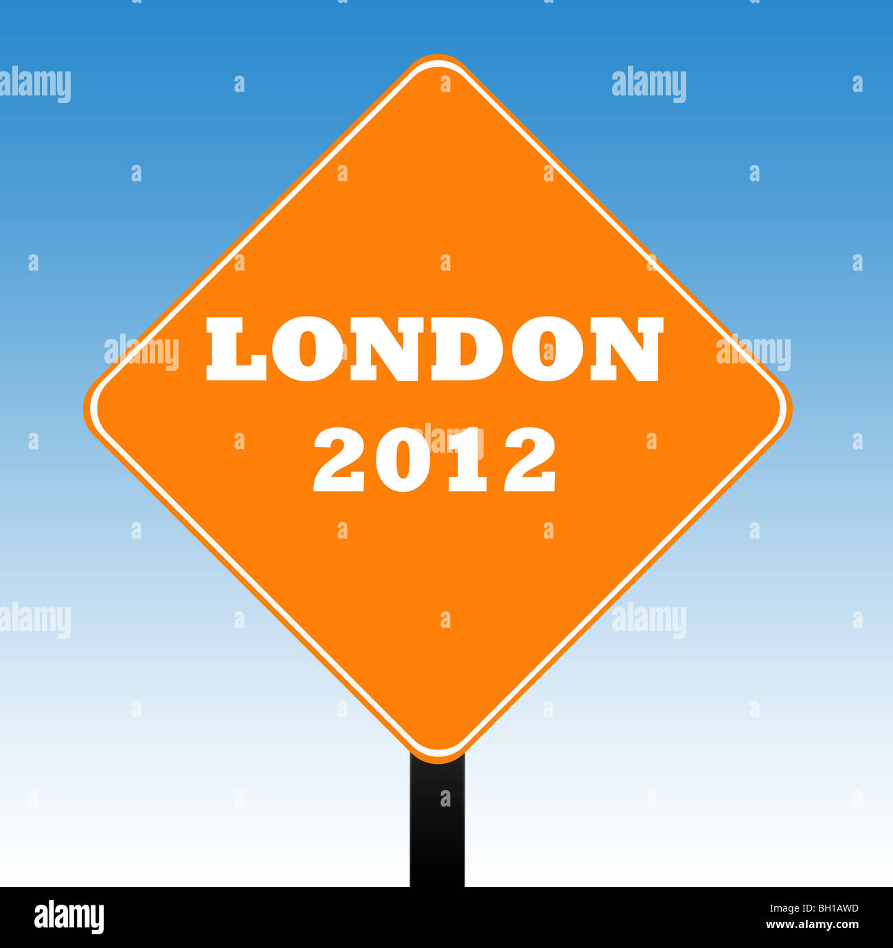 London Olympic Games 2012 road sign with blue sky background Stock ...