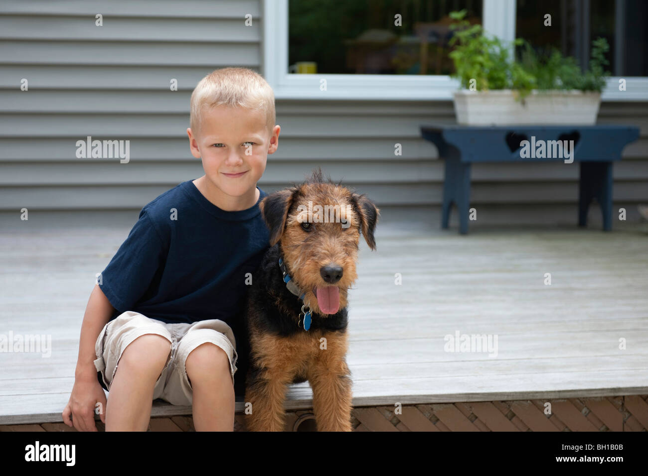 A little boy and his dog Stock Photo - Alamy