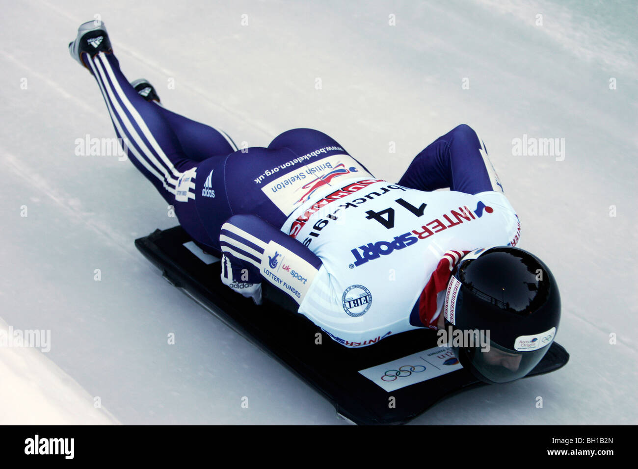 Great Britain Skeleton Athlete in action during the European ...