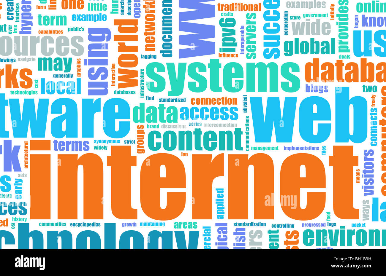 Internet Text Cloud as a Abstract Background Stock Photo - Alamy