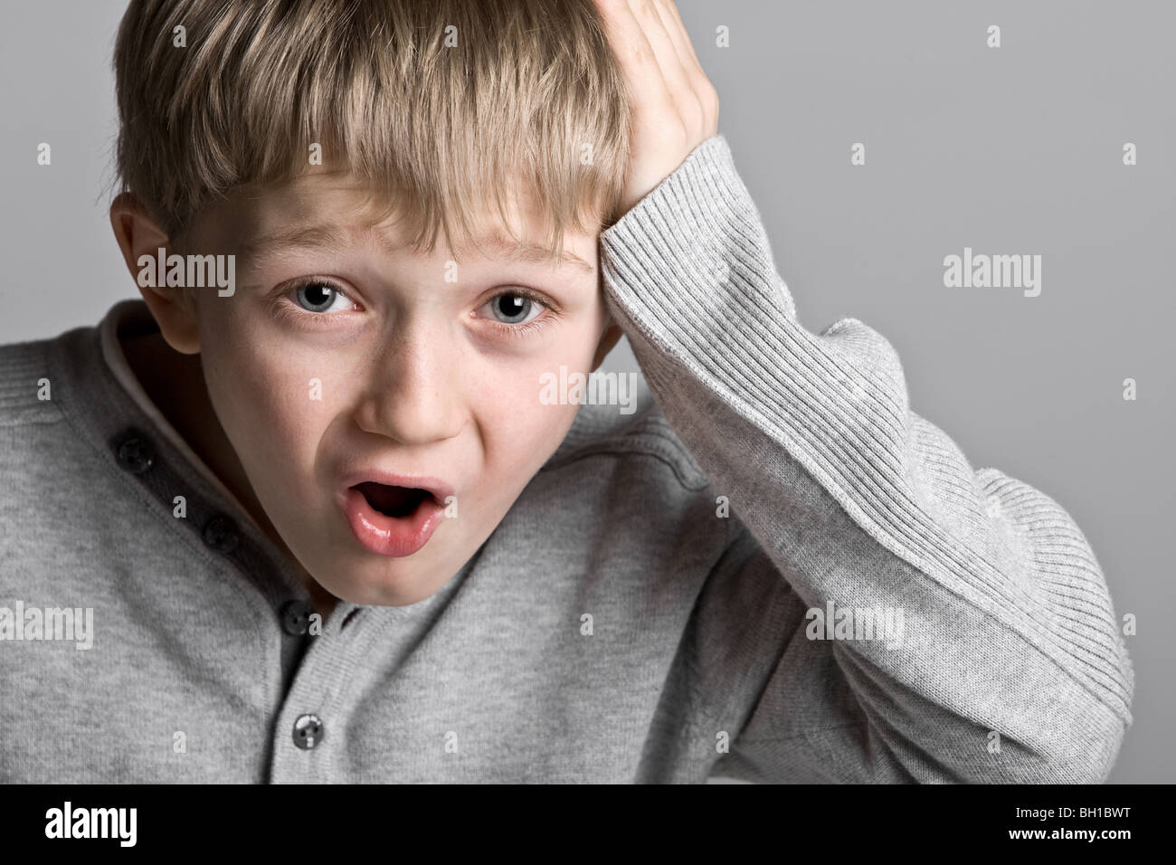 Shot of a Cute Young Child with a Silly Expression - Oh No!!! Stock ...