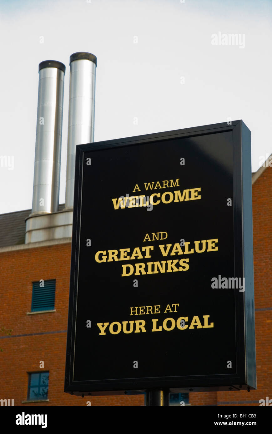 Pub sign Gas Street Basin Convention Quarter central Birmingham England ...