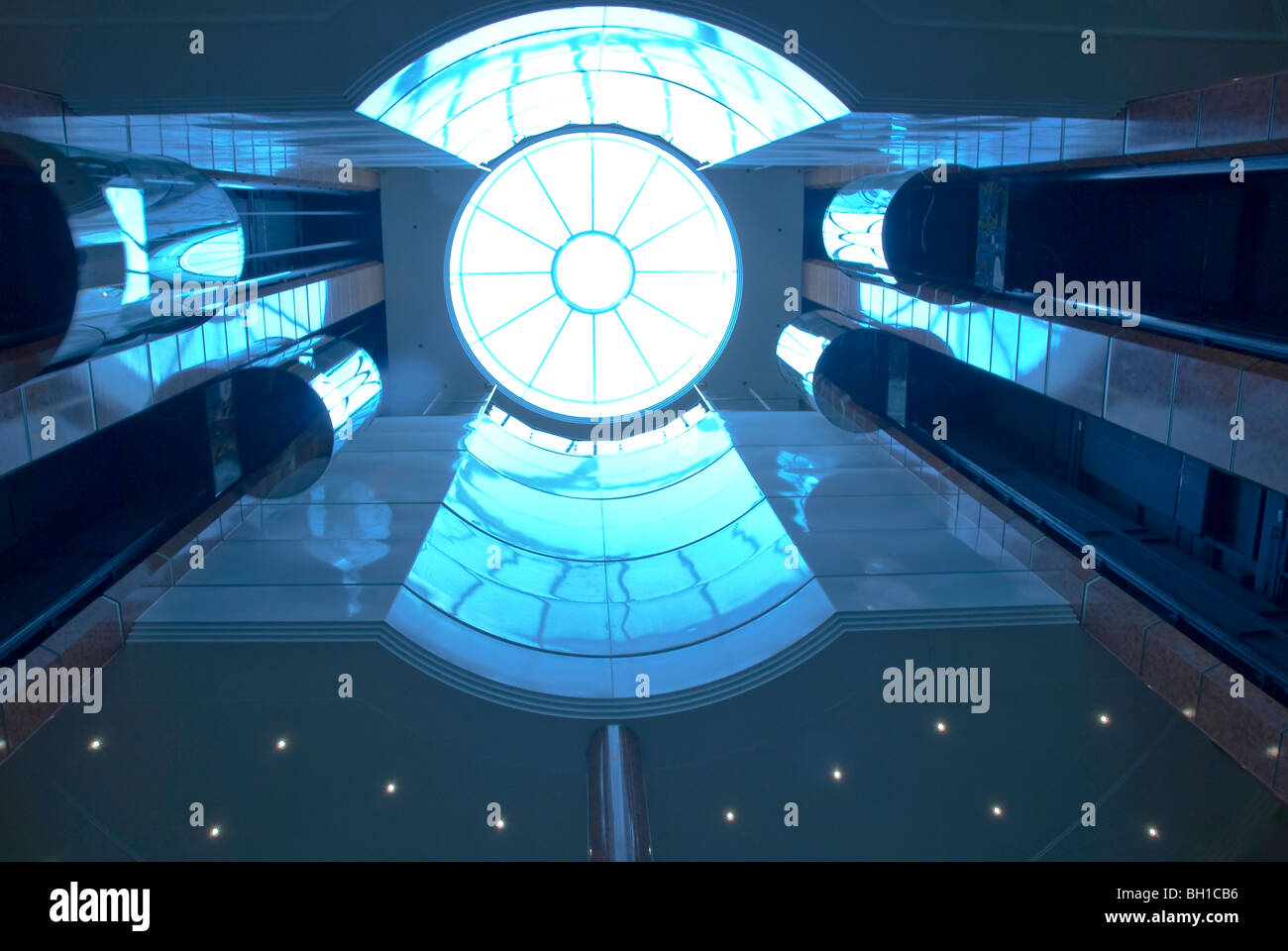 Atrium and elevators on board the Norwegian Sun cruise ship Stock Photo ...