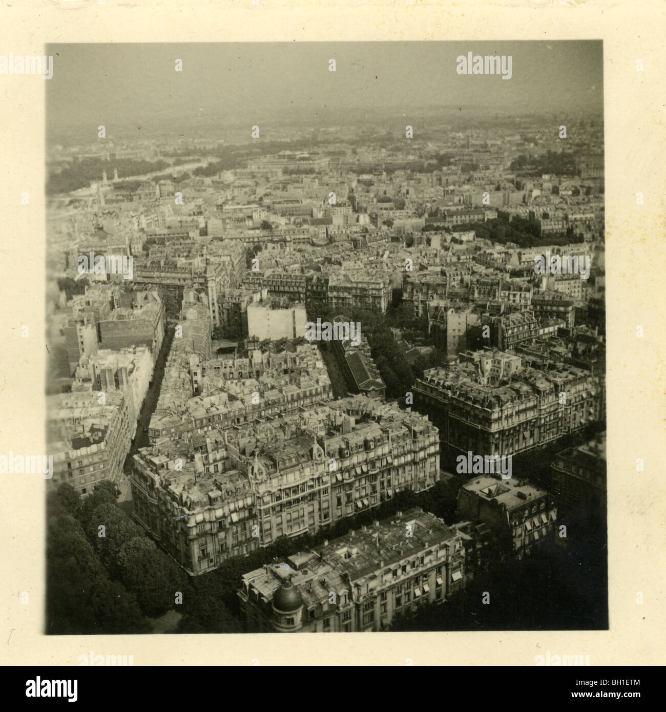 Aerial view of liberated Paris, France at the conclusion of WWII Stock ...