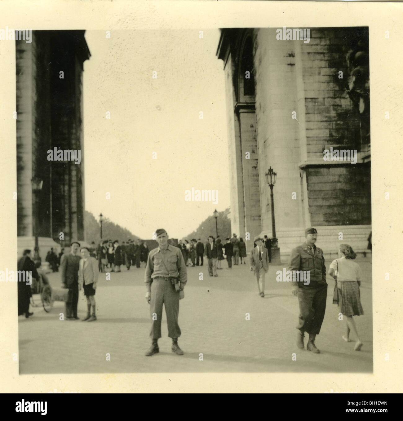 American GI posing for portrait on the street in liberated Paris ...