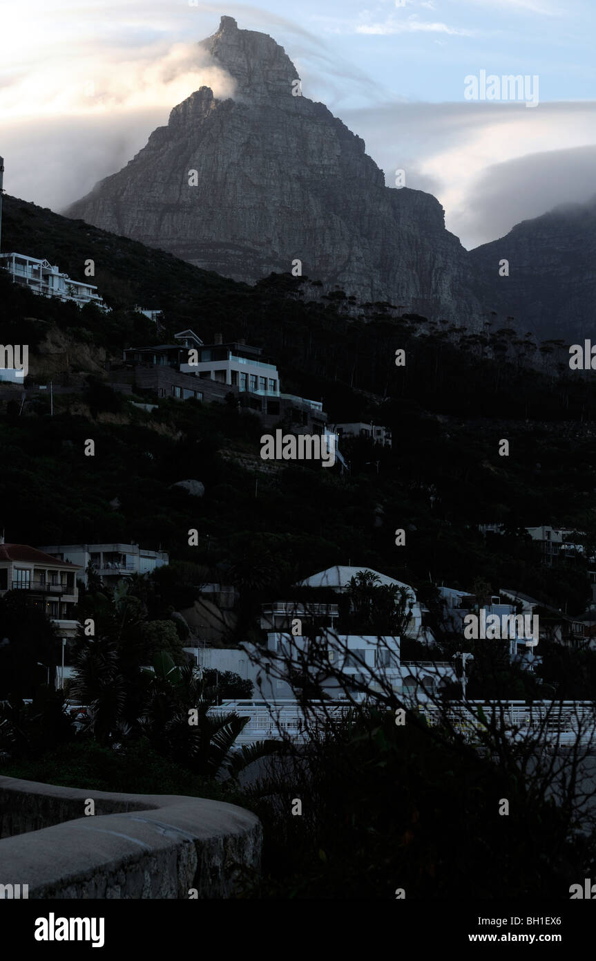 Clouds and mist over table mountain cape town south africa viewed view ...