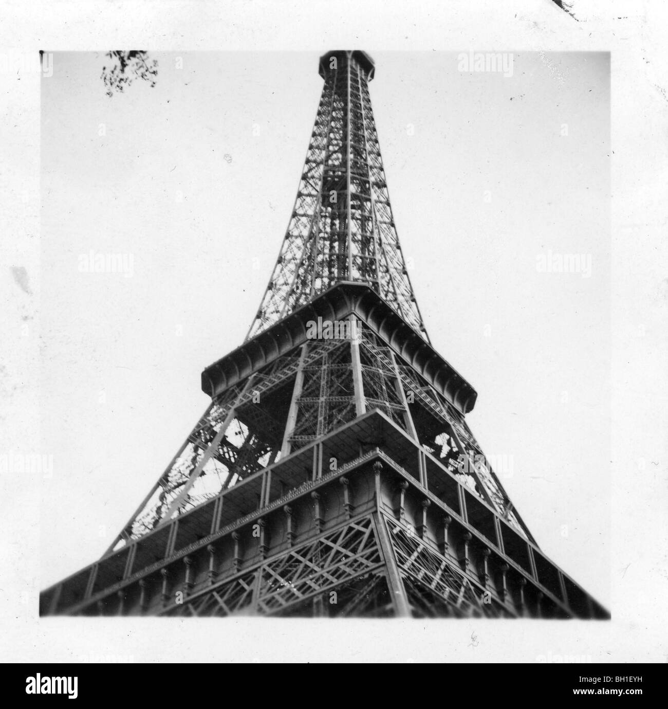 Eiffel Tower close up in liberated Paris, France at the conclusion of ...