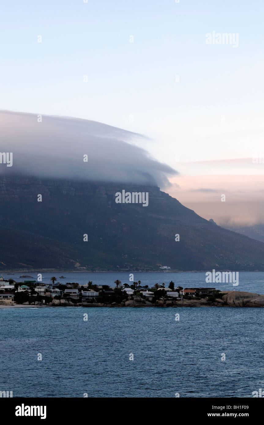 Clouds and mist over table mountain cape town south africa viewed view ...