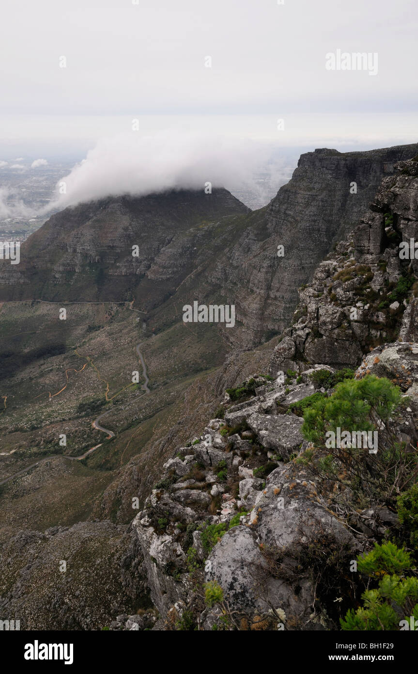 Clouds and mist over table mountain cape town south africa Stock Photo ...