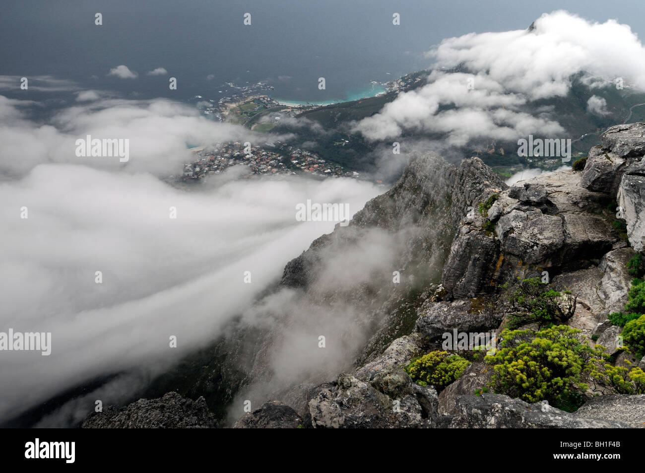 Clouds and mist over table mountain cape town south africa Stock Photo ...