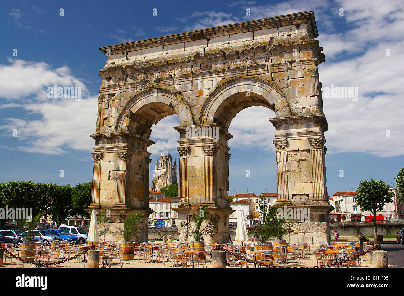 Triumphal arch of Germanicus with St. Pierre Cathedral, The Way of St ...