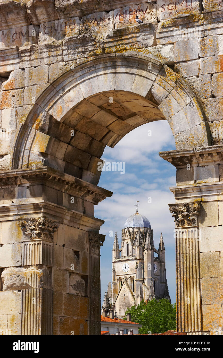 Triumphal arch of Germanicus with St. Pierre Cathedral, The Way of St ...