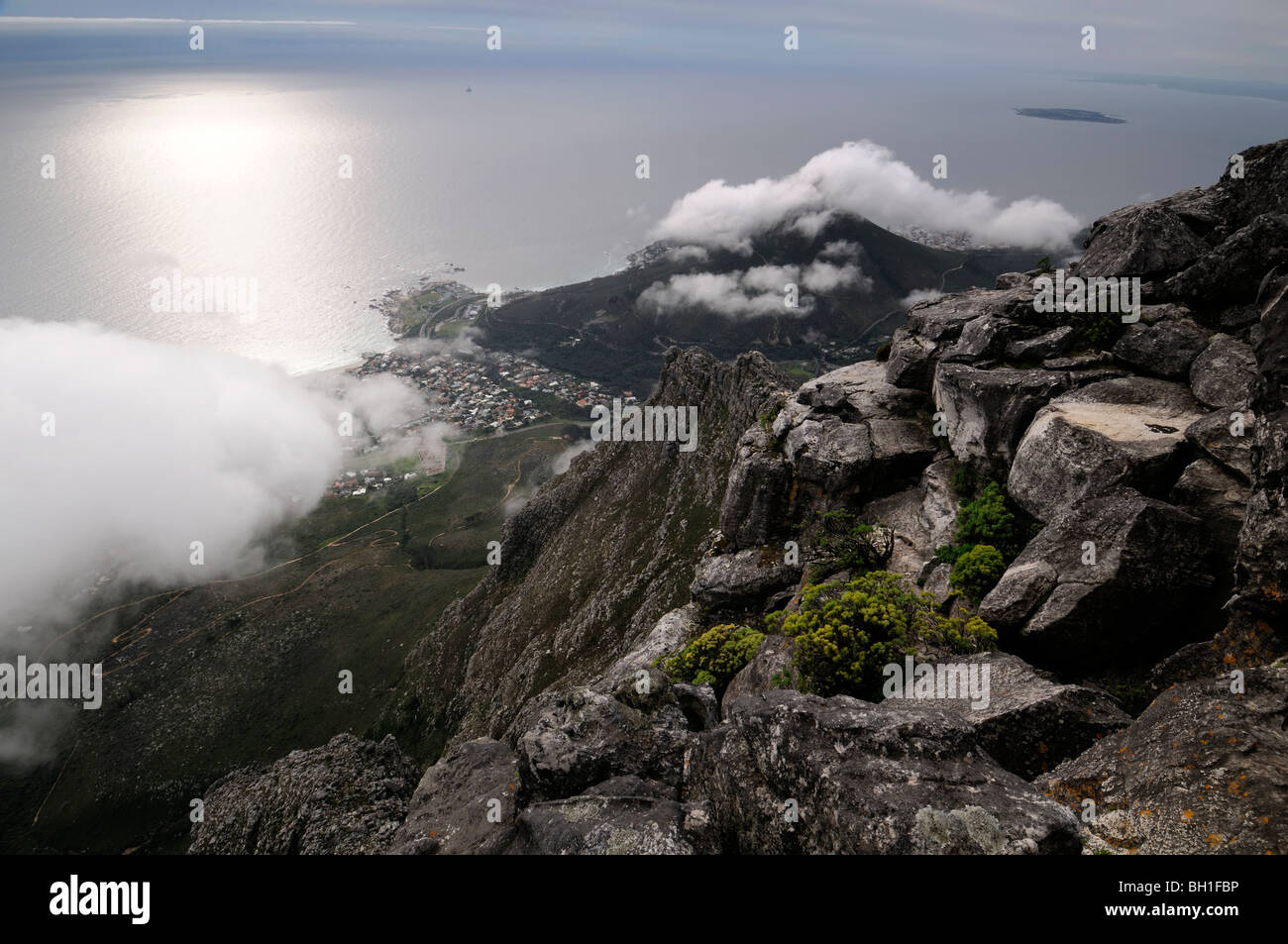 Clouds and mist over table mountain cape town south africa Stock Photo ...