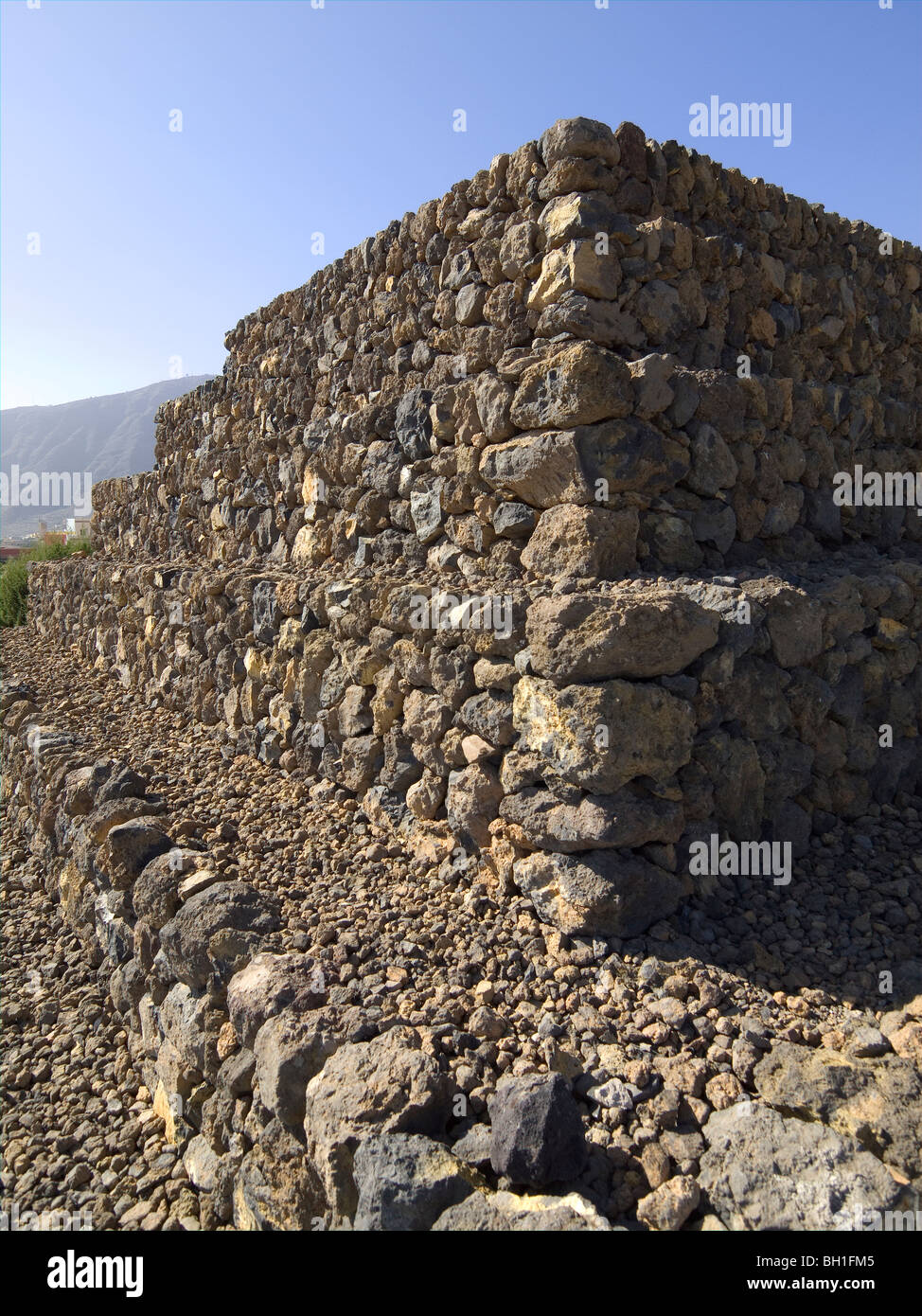 Ancient pyramid at the Piramides de Guimar Ethnographic Park Tenerife ...