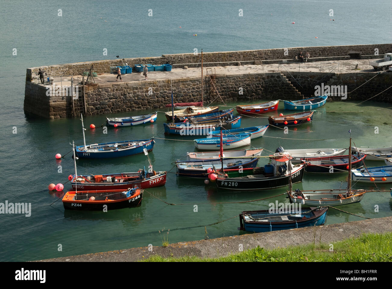 Coverack harbour and boats Cornwall UK Stock Photo - Alamy