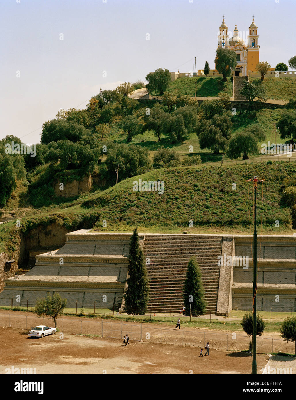 Nostra Senora de Gouadeloupe church on top of overgrown Aztec pyramid ...
