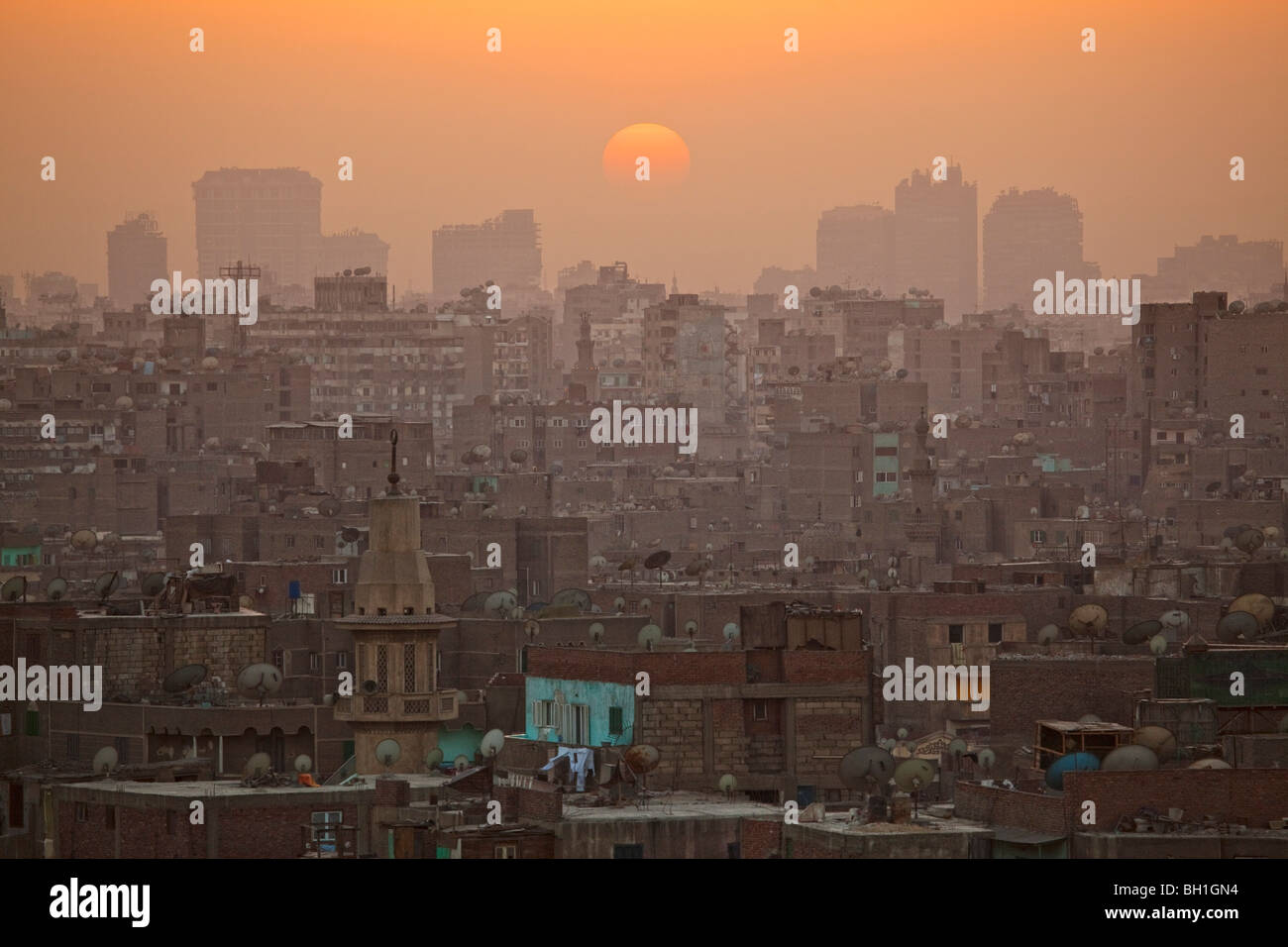 High rise buildings at sunset, Cairo, Egypt, Africa Stock Photo - Alamy