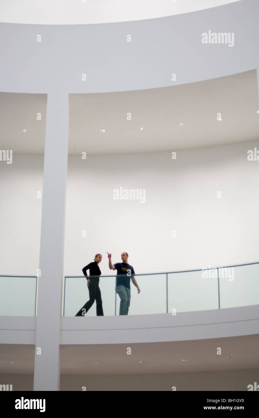 People visiting the Pinakothek der Moderne, Munich, Bavaria, Germany ...